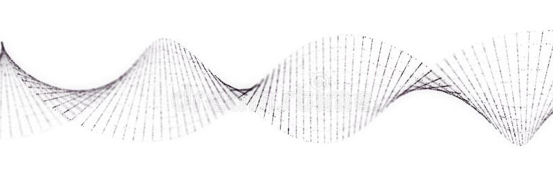 Futuristic Dynamic Swirling Digital Wave on White Background. Abstract ...