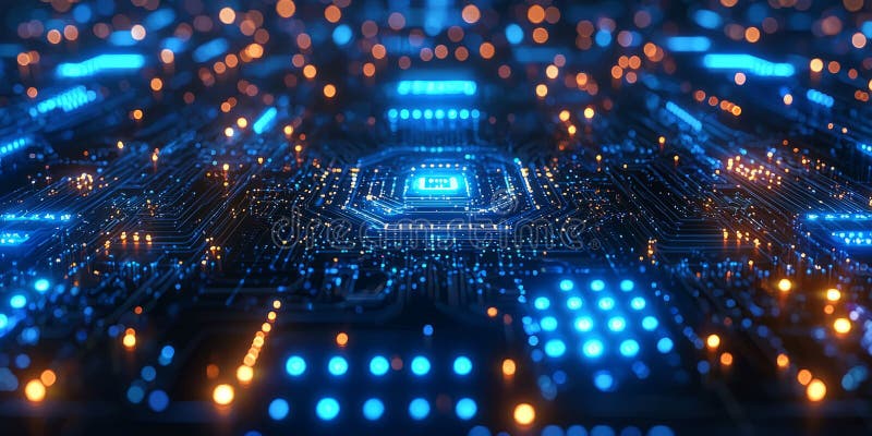 Futuristic Dynamic Technology Wallpaper with Glowing Blue Outlines and ...