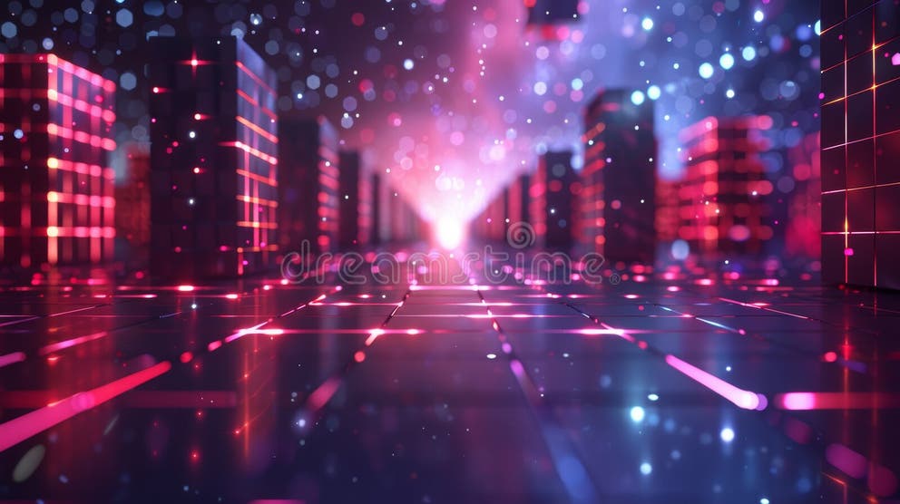 Futuristic E-Sport Event Background with Neon Lights and Digital ...