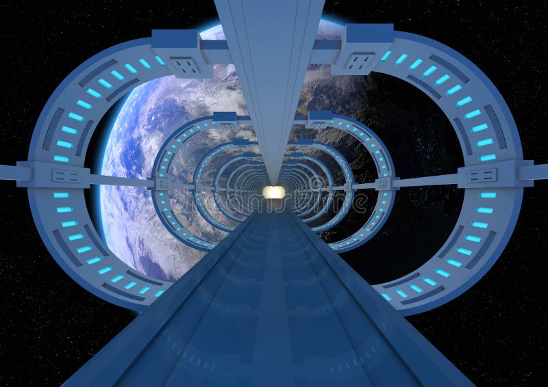 Futuristic earth bridge stock illustration. Illustration of bridge ...