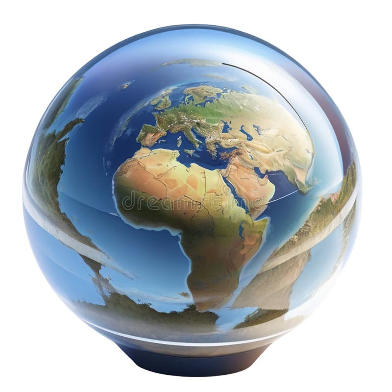 Futuristic Earth Globe with Transparent Layers and Reflective Su Stock ...