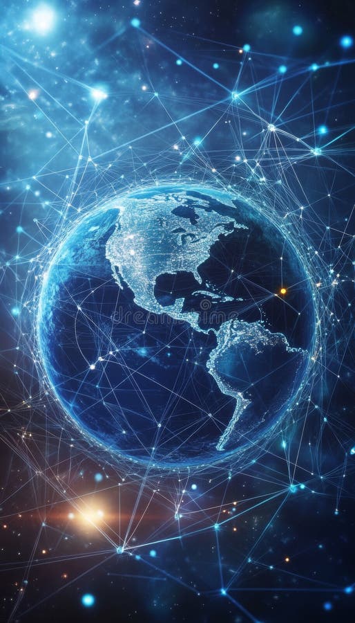 Futuristic Earth Imagery Showcasing Digital Connections and Network ...