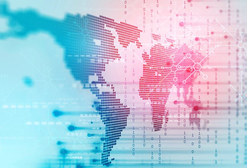 Futuristic Earth Map Technology Abstract Background Stock Illustration ...