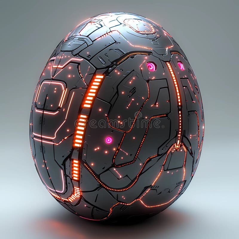 Neon Cyberpunk Easter Egg with Glowing Details for Festive Celebration ...