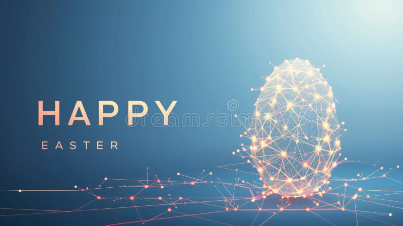 Futuristic Easter Egg Illustration with Digital Connections and Happy ...