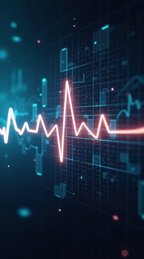 Futuristic ECG Monitors Analyzing Medical Data with Digital ...