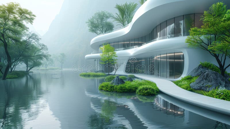 Futuristic EcoFriendly Architecture Blending Seamlessly with Nature by ...