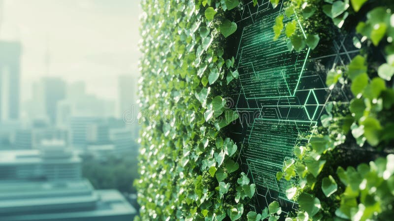 Futuristic Eco-friendly Vertical Garden with Digital Interface on Urban ...