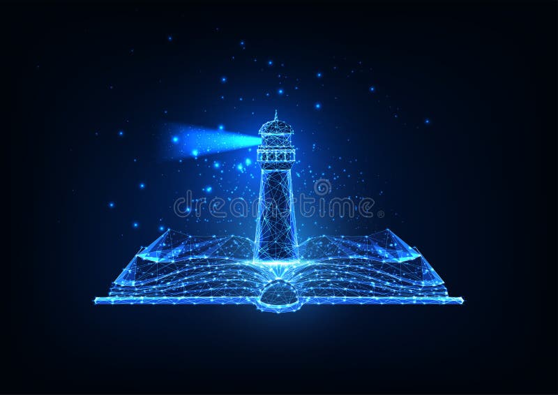 Futuristic Education, Imagination, Learning Concept with Glowing Low ...