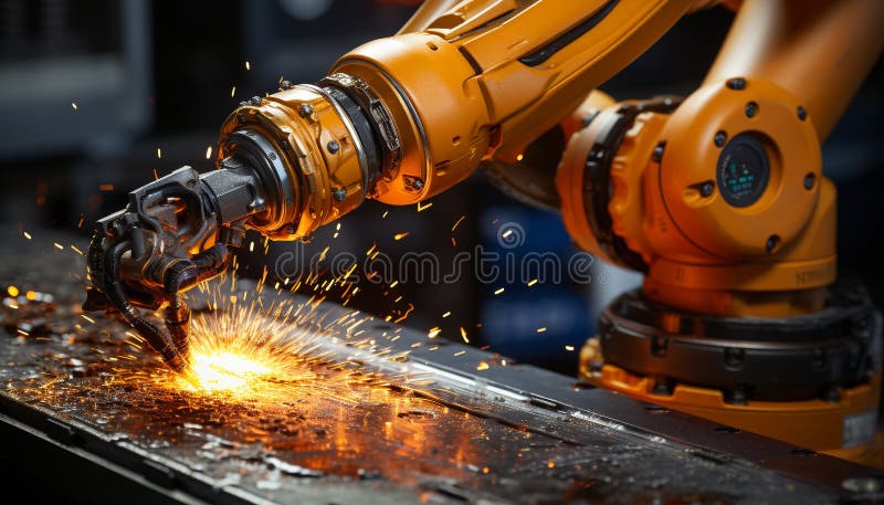 Futuristic Efficient Smart Automation Robot Revolution Production ...