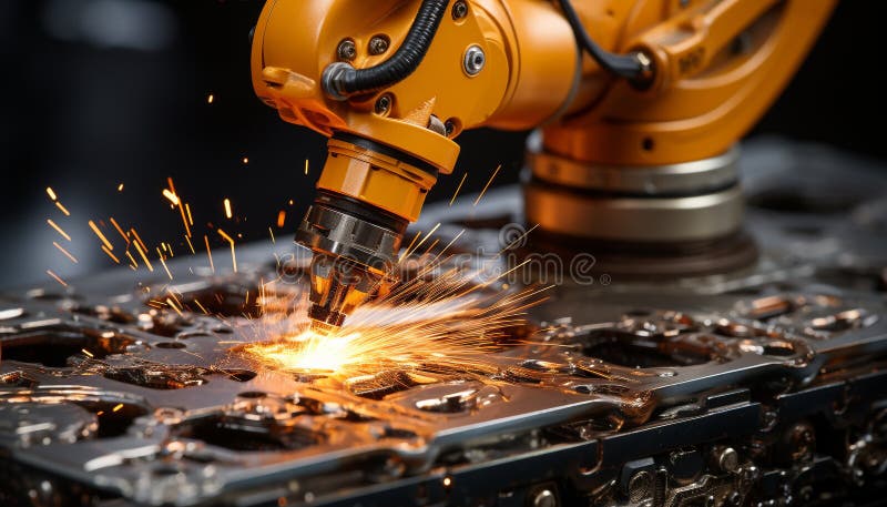 Futuristic Efficient Smart Automation Robot Revolution Production ...