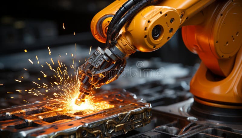 Futuristic Efficient Smart Automation Robot Revolution Production ...