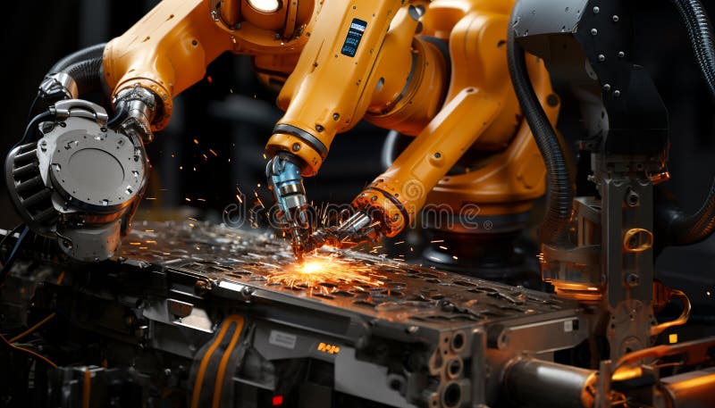 Futuristic Efficient Smart Automation Robot Revolution Production ...