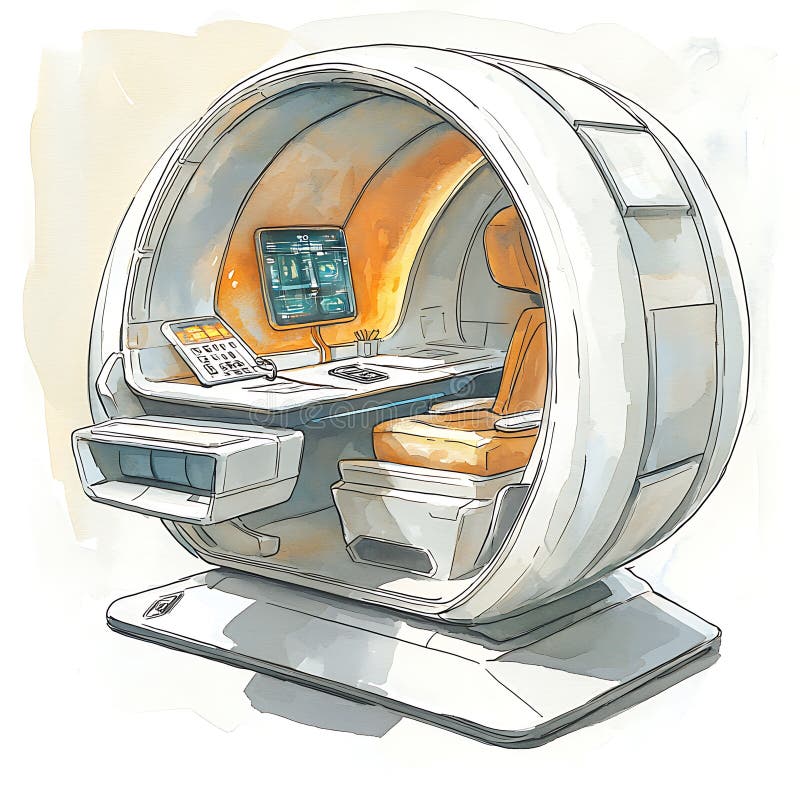 Futuristic EggShaped Personal Workstation Modern Office Pod Design ...