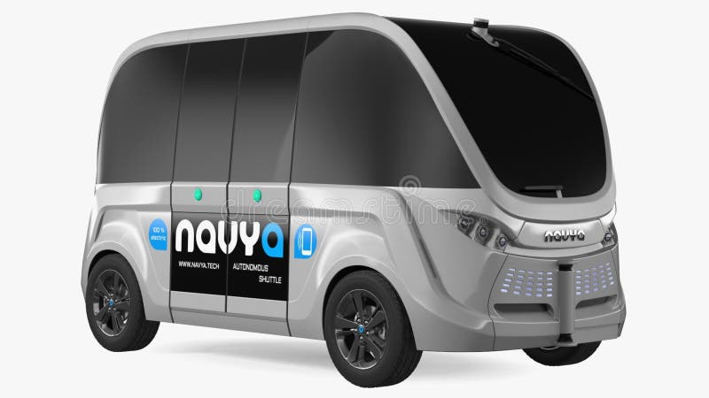Futuristic Electric Autonomous Shuttle Concept Design Model Stock Photo ...