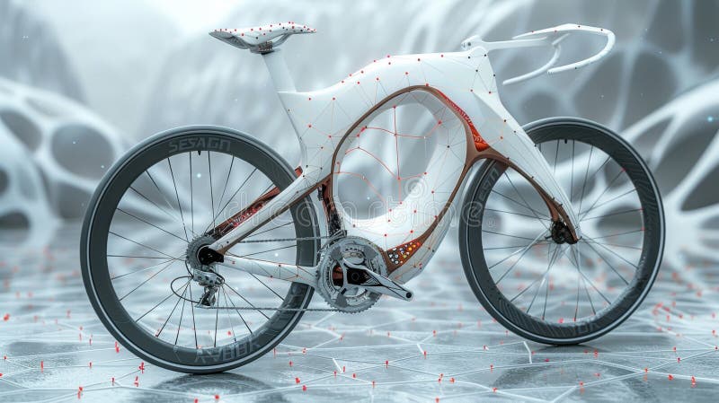 Futuristic Electric Bicycle on Abstract White Background. Future ...