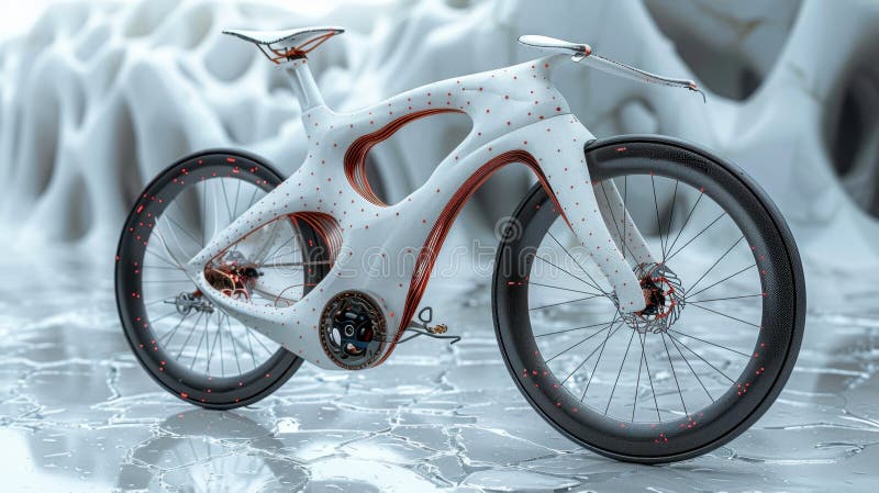 Futuristic Electric Bicycle on Abstract White Background. Future ...