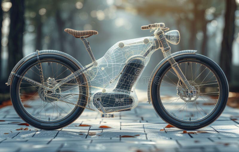 Futuristic Electric Bicycle Design Concept in a Park Setting with ...