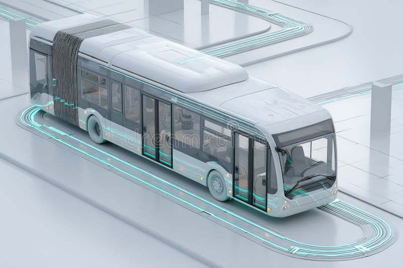 Futuristic Electric Bus on a Technological Transport System with ...