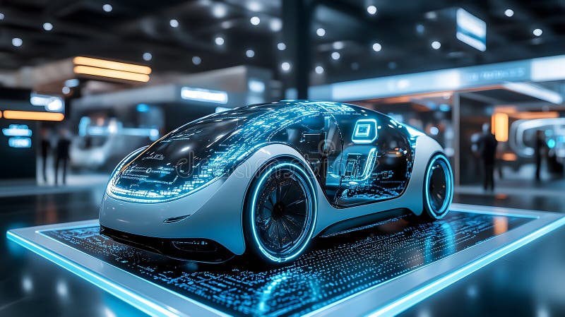 Futuristic Electric Car with Advanced AI Technology Displayed at Auto ...