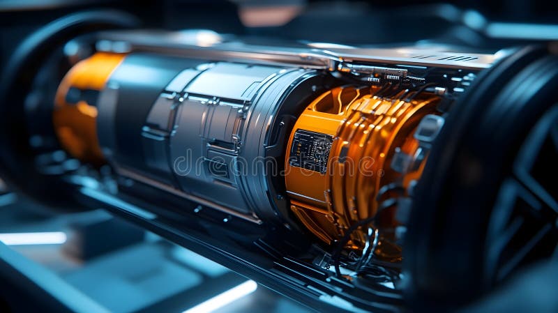 Futuristic Electric Car Engine with Advanced Technology Components and ...