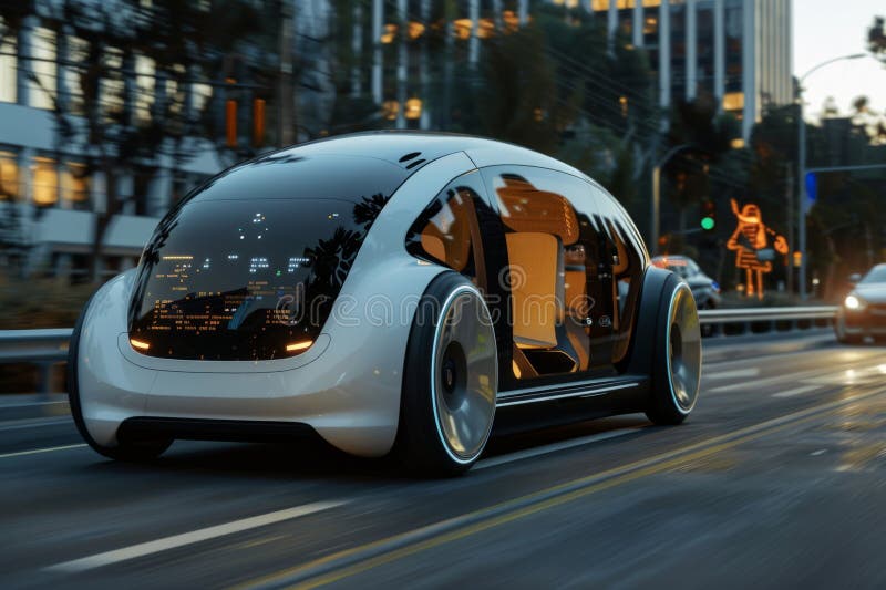 Futuristic Electric Car of the Future, Technology Concept Stock Photo ...