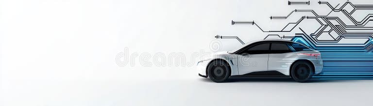 Futuristic Electric Car with Technology Design Stock Illustration ...