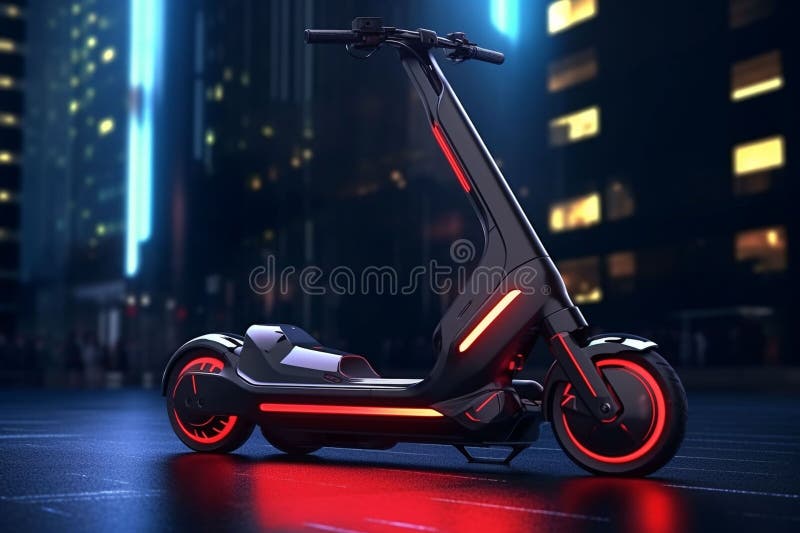 Futuristic Electric Scooter Designed for Urban Stock Illustration ...