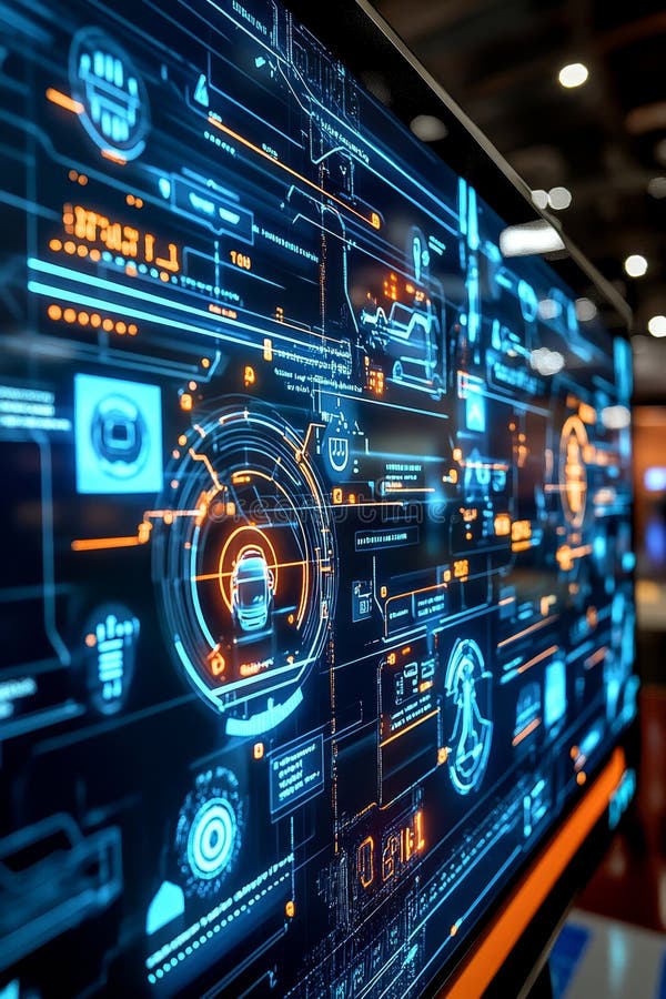 Futuristic Electric Vehicle Dashboard Advanced Technology Display in ...