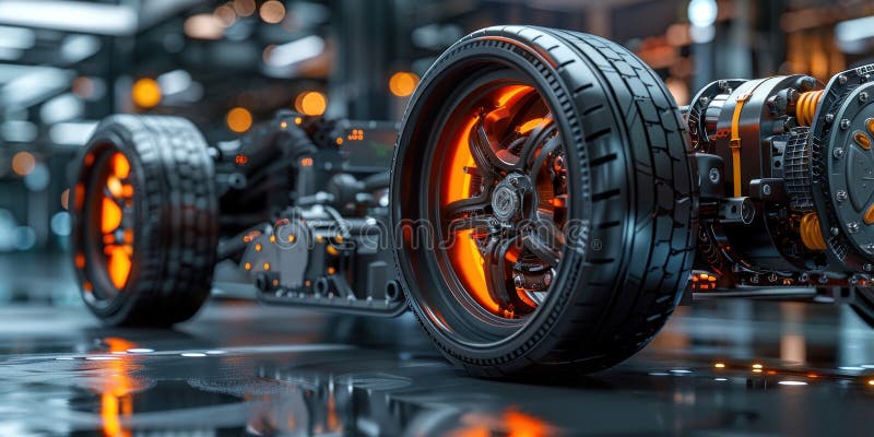 Futuristic Electric Vehicle with Glowing Lights and Wheels Stock Image ...