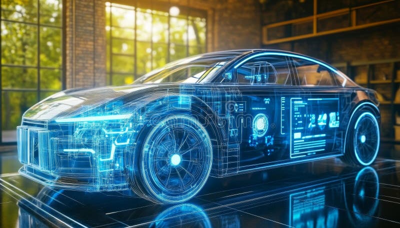 Futuristic Electric Vehicle Repair Concept Featuring Advanced ...