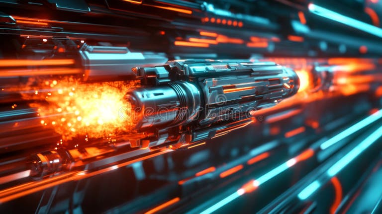 Futuristic Electromagnetic Railgun Design with High-Tech Projectiles ...