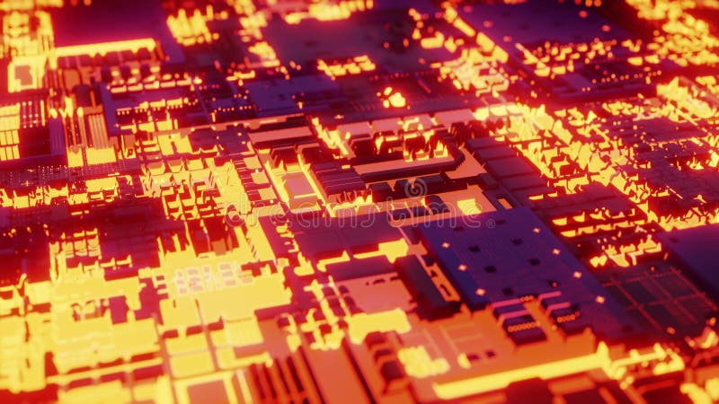 Processors CPU Concept. Animation. Motherboard Digital Chip. Abstract ...