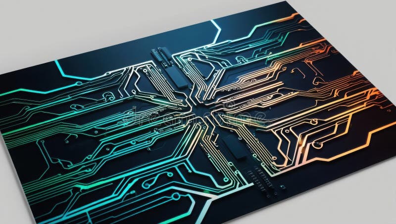 Futuristic Electronic Circuitry with Abstract Patterns and Glowing ...