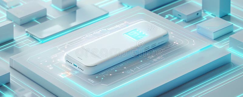 Futuristic Electronic Device Equipped with Digital Display on a High ...