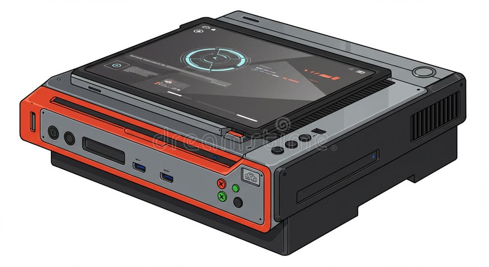 Futuristic Electronic Device with a Sleek Tablet Attachment on Top. the ...