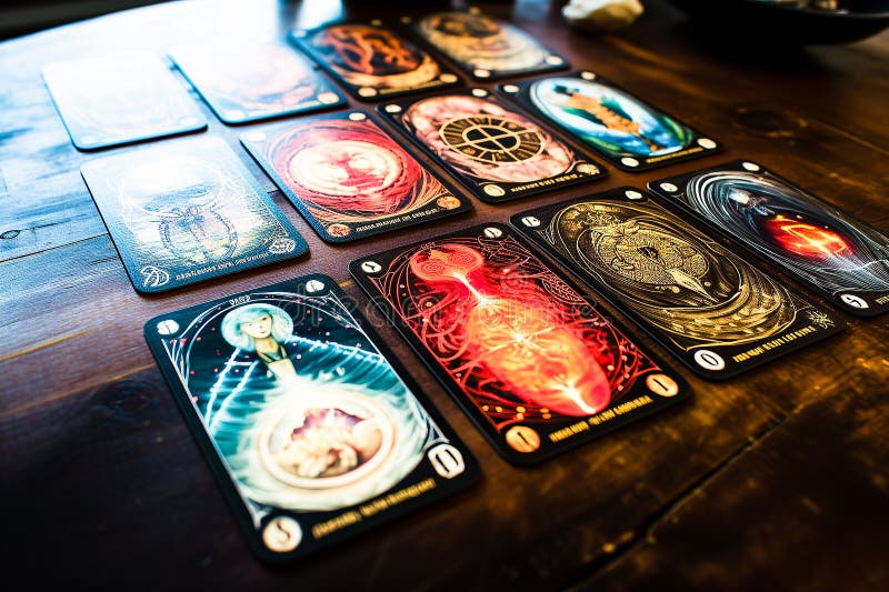 Futuristic Electronic Fortune Telling Table with Electronic Cards Stock ...