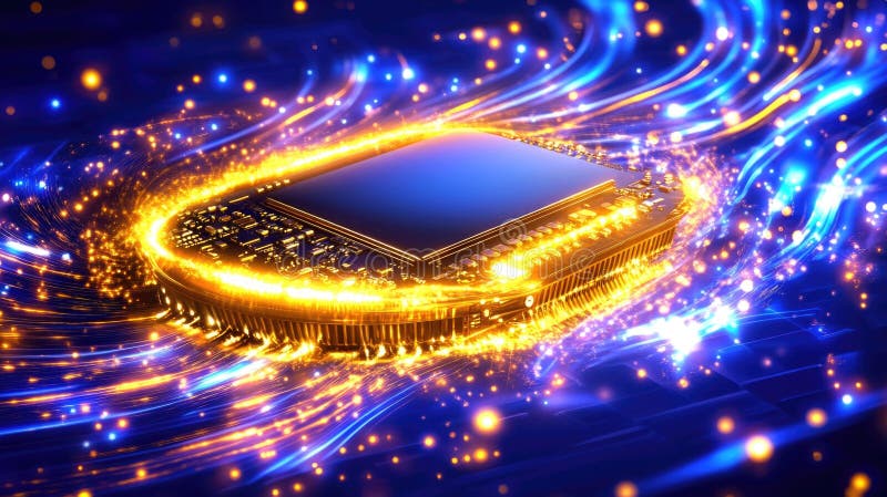 Futuristic Electronics and Technology Concept with Abstract Energy ...