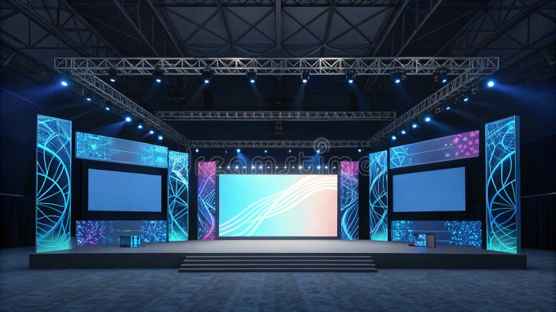 Futuristic Elegance: a High-Tech Stage Experience Stock Illustration ...