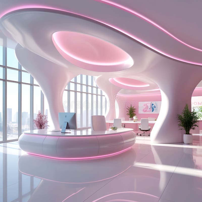 Futuristic Elegance: a Stylish Modern Office Interior. Stock ...
