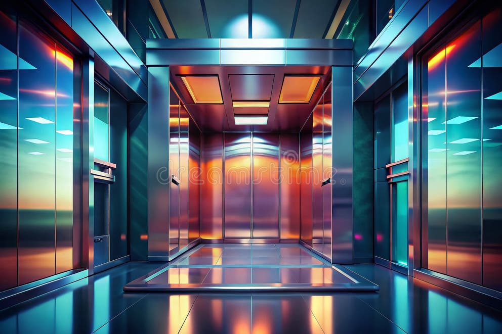 Futuristic Elevator Interior a 3D Render Exploring Advanced ...