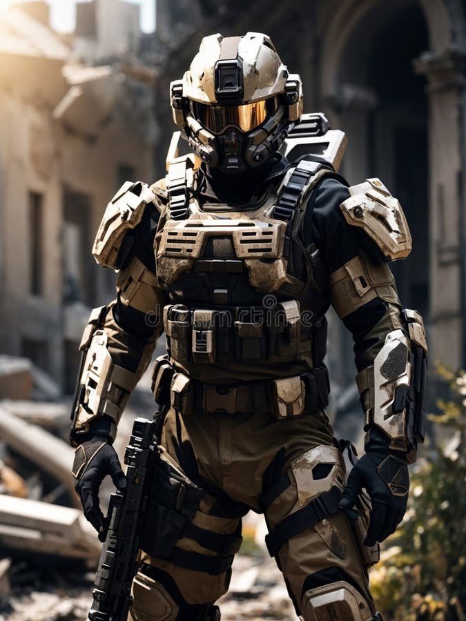 Futuristic Elite Soldier with High Tech Equipments. Made by Ai Stock ...