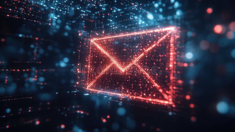 Futuristic Email, a Modern Digital Email Icon Against a Tech-inspired ...