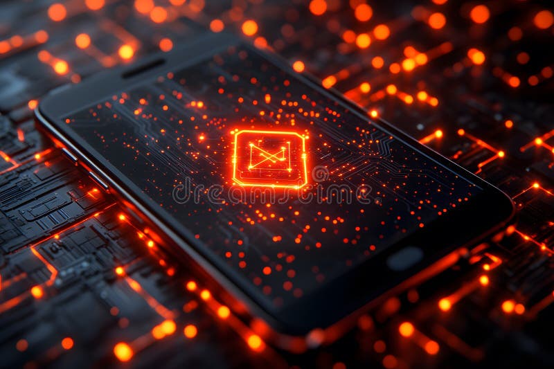 Futuristic Email Notification on Smartphone - Cyber Technology Concept ...