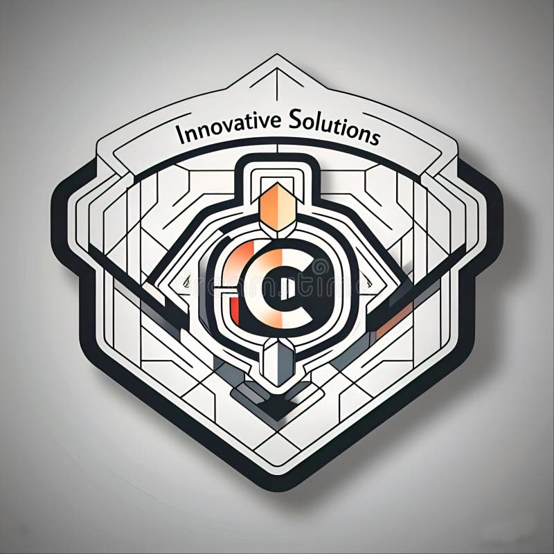 Futuristic Emblem of Innovative Solutions Stock Illustration ...