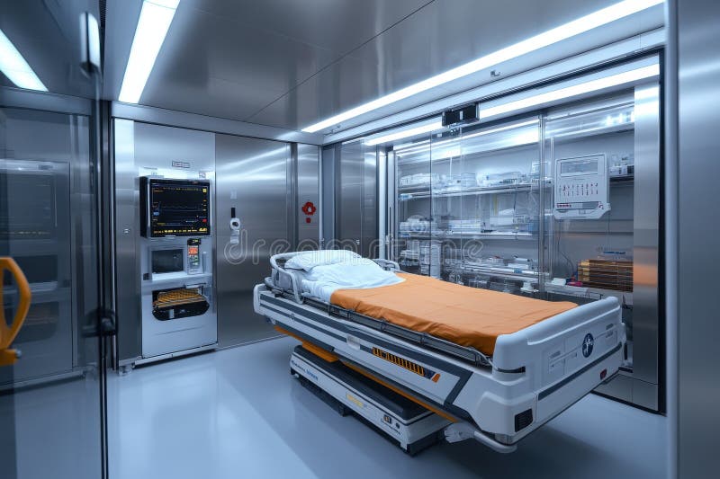Futuristic Emergency Room with Robotic Paramedic Technology Stock Image ...