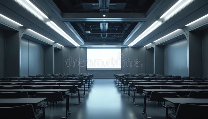 Futuristic Empty Blue Long Tunnel. Round Corridor with Dark Light for ...