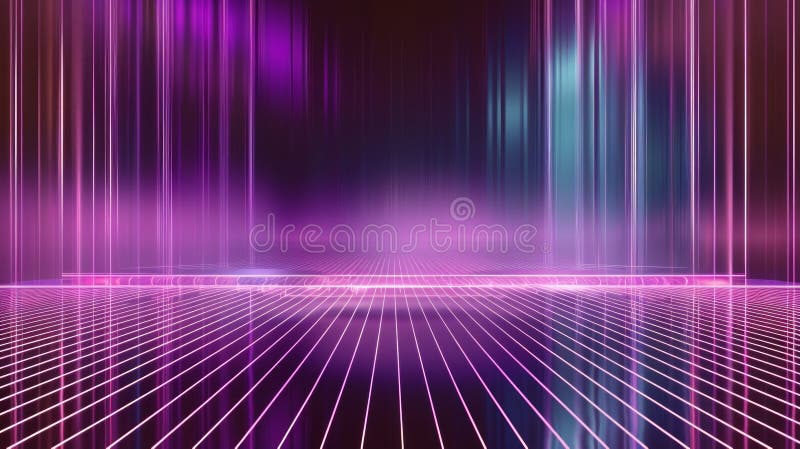 Futuristic Empty Neon Background. High Tech Lines, Studio Product ...