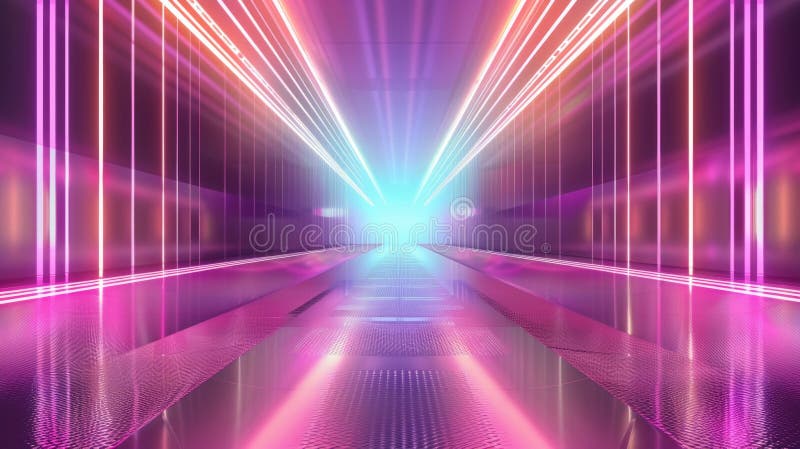 Futuristic Empty Neon Background. High Tech Lines, Studio Product ...