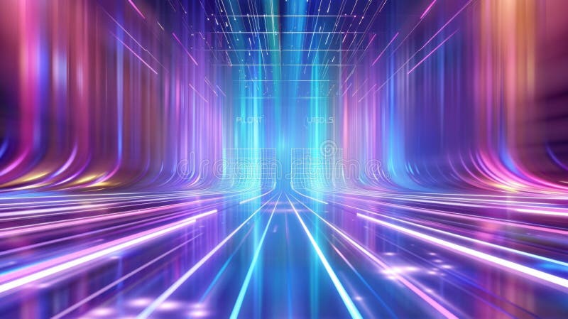 Futuristic Empty Neon Background. High Tech Lines, Studio Product ...